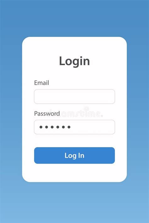 Modern Login Screen With Email And Password Fields Stock Illustration