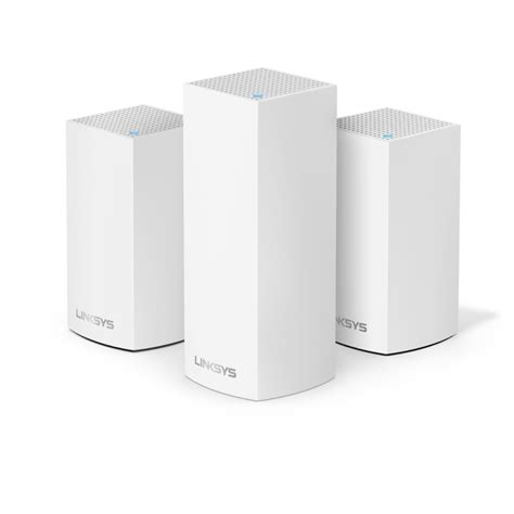 Restored Linksys WHW03V2 Velop Tri Band Whole Home Intelligent Mesh WiFi System 3 Pack White