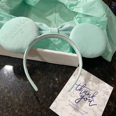 Minnie And Co Engraved Velvet Mouse Ears Etsy