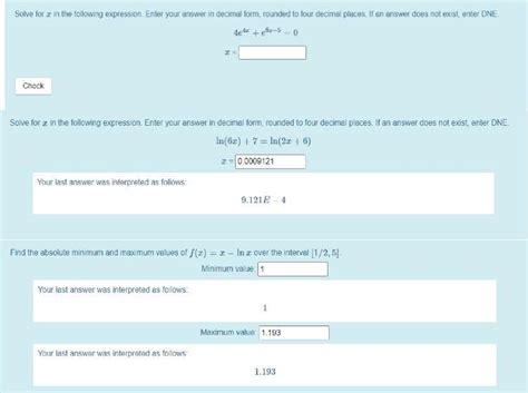 Solved Solve For In The Following Expression Enter Your Chegg Com