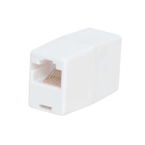Rj11 Inline Coupler 6p4c Cross Wired White American Tech Supply