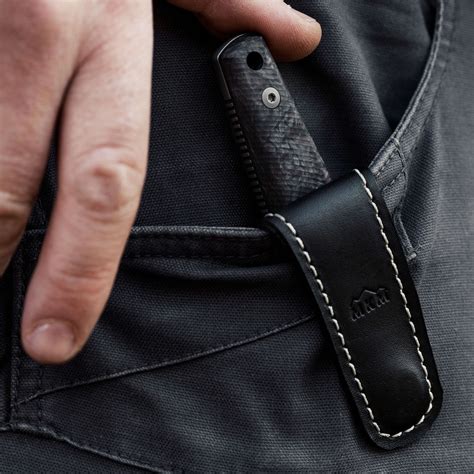 Mkm Tpf Defense Magnacut Sw Fixed Bld Blk G10 Hdl Mkm Pocket Leather Sheath Wmagnetic Clip