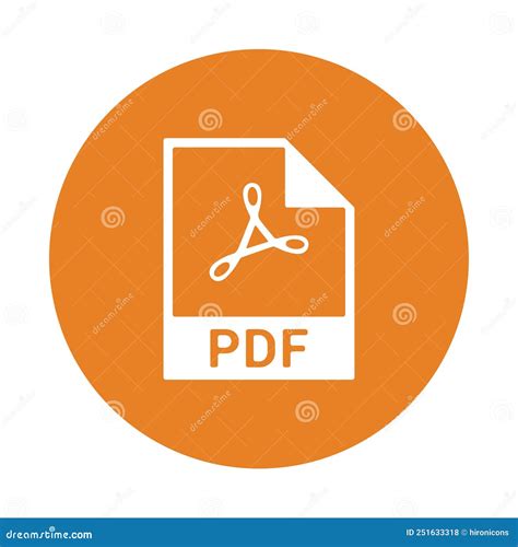 Digital File Format Pdf Icon Orange Color Vector EPS Stock Illustration Illustration Of