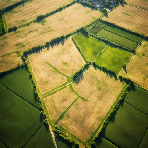 Bird S Eye View Green Field Position Point And Boundaries Generative