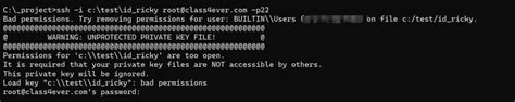 Windows下ssh通过私钥登录其他主机报错permissions For Ctestid12345 Are Too Open的解决 话语的服侍