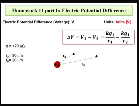 Solved Homework 11 Part B Electric Potential Difference