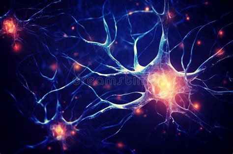 Neuron Under The Microscope In Lab Ai Generative Illusration Stock Illustration Illustration