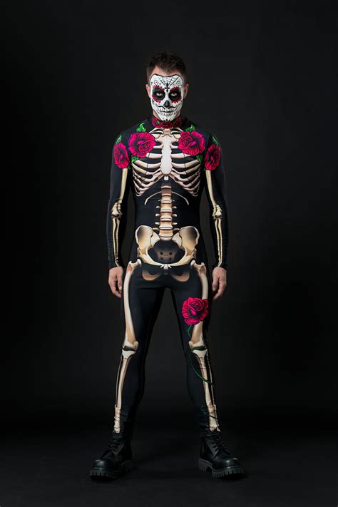 Mr Death Halloween Costume For Men Adult Full Body Skeleton Skeleton