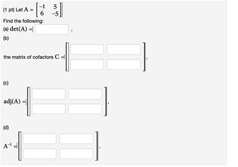 1 Pt Let A 1655 Find The Following A Chegg Com