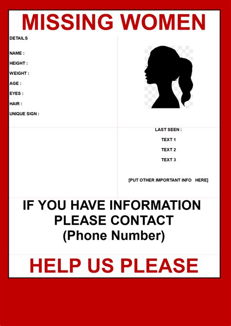 Missing Woman Poster Template Templates At Allbusinesstemplates Com
