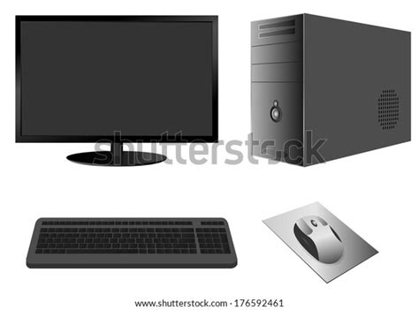 Computer Case Monitor Keyboard Mouse Vector Stock Vector Royalty Free