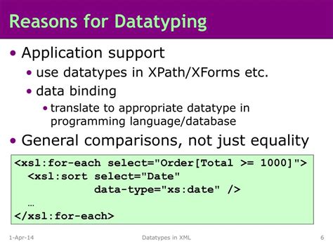 Ppt Datatypes In Xml Powerpoint Presentation Free Download Id554066