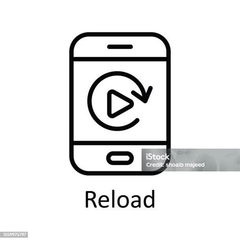 벡터 윤곽선 아이콘 디자인 그림을 다시 로드합니다 흰색 배경에 온라인 스트리밍 기호 Eps 10 파일 그래픽 사용자 인터페이스에 대한 스톡 벡터 아트 및 기타 이미지
