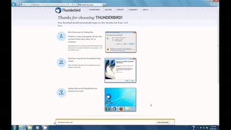 Installing Thunderbird On Windows 7 Youtube