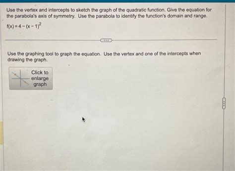 Solved Use The Vertex And Intercepts To Sketch The Graph Of Chegg