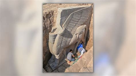 Once Buried 2700 Year Old Assyrian Deity Statue Uncovered In Iraq