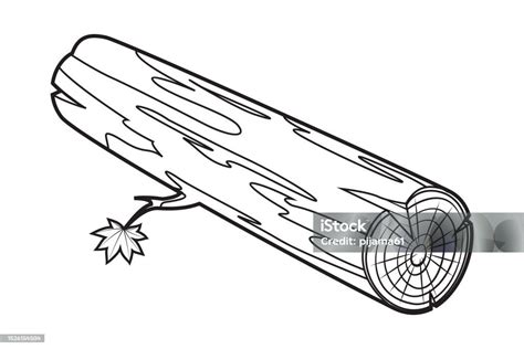 통나무 그림이 있는 어린이 활동 색칠하기 책 페이지의 벡터 그림 통나무에 대한 스톡 벡터 아트 및 기타 이미지 통나무 나무