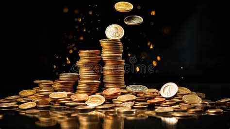 Money Flow Golden Coins Cascading Stock Illustration Illustration Of