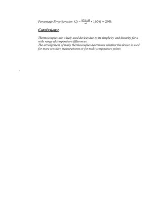Instrumentation Lab Experiment Report Thermocouples DOCX