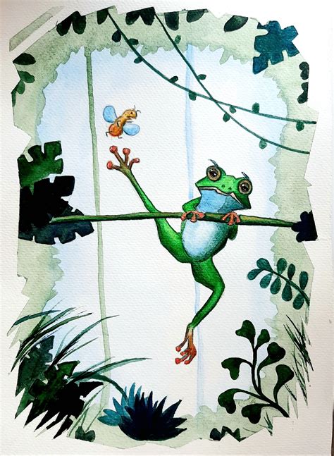 Иллюстрация Лягушка путешественница в стиле детский