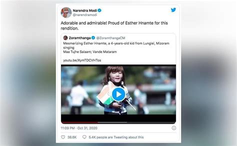 Pm Shares Video Of 4 Yr Old Girl Singing Vande Mataram Says Proud Of