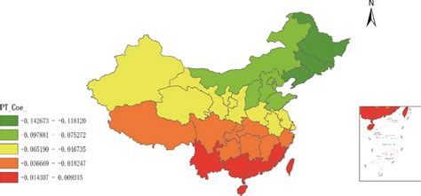 spatial distribution characteristics of the coefficient estimate value