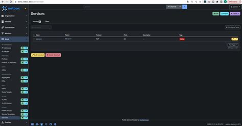 unable to select a tag when filtering services · issue 10891 · netbox