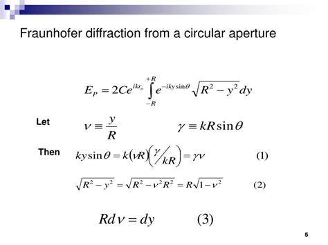 Ppt Fraunhofer Diffraction Circular Aperture Powerpoint Presentation