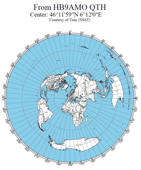 Real World Amateur Radio Azimuthal Maps Free