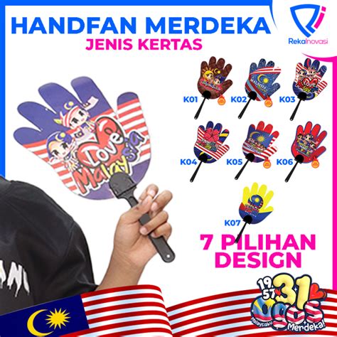Handfan Kipas Tangan Merdeka Kipas Tangan Kertas Aksesori Merdeka