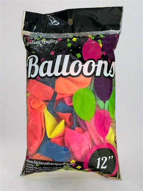 12 Assorted Glow Bulk Pack Latex Balloons 72 Count
