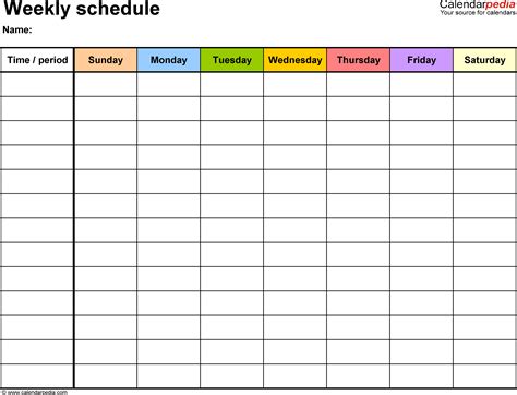 Weekly Schedule Spreadsheet Db Excel Com