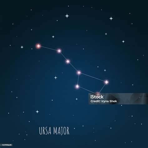 별자리 빅 디퍼 별이 빛나는 하늘을 배경으로 우르사 전공 북두칠성에 대한 스톡 벡터 아트 및 기타 이미지 북두칠성 0명 과학 Istock