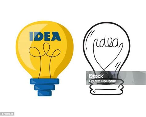 만화 램프 전구 디자인 평면 벡터 일러스트 레이 션 전기 아이디어 밝은 그래픽 솔루션 개념 권위에 대한 스톡 벡터 아트 및 기타 이미지 권위 그래픽 프린트 금속