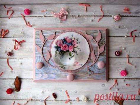 Ключница Вешалка Розы купить в интернет магазине на Ярмарке Масте Ручная работа Декупаж