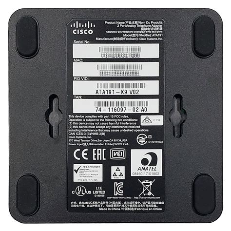 Cisco ATA191 Analog Telephone Adapter For Cisco Call Control ATA191 K9