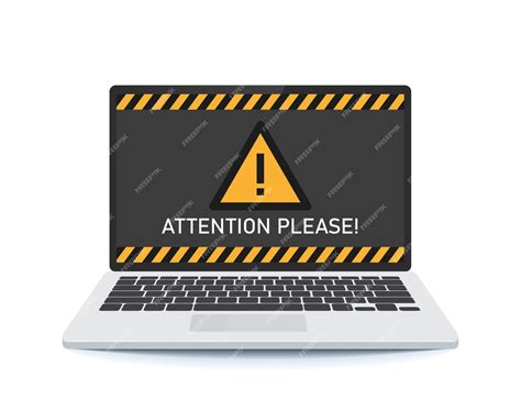 Premium Vector Laptop Warning Sign Computer Notice Exclamation Point
