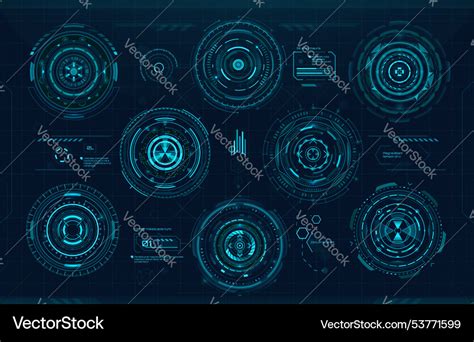 Circular Graph Bars And Futuristic Hud Ui Elements