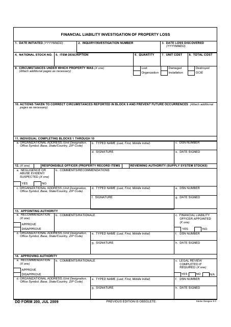 Dd Form 200 Pdf Fillable Form Example Download
