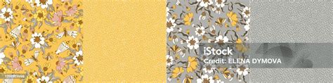 현대 꽃 무늬 큰 꽃과 나비 물방울 도트 패턴 작은 반점 원활한 패턴 세트 종이 커버 직물 장식 인쇄를위한 현대적인 디자인 종이 덮개 직물 장식 인쇄를 위한 현대 디자인 0