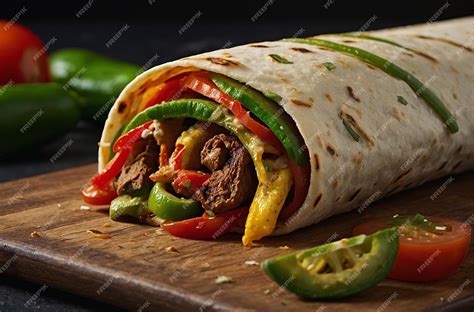 Premium Photo Veggie Fajita Wrap