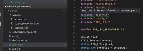 IntelliSense Error In Ulitily Cpp Issue 132 Microsoft Vscode Iot