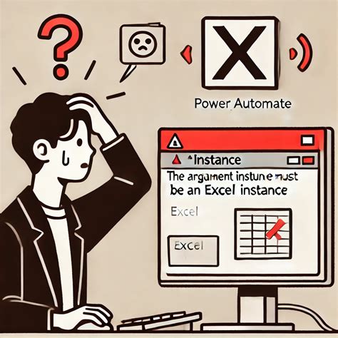 Power Automate For Desktopで「引数instanceはexcelインスタンスである必要があります」のエラーメッセージの