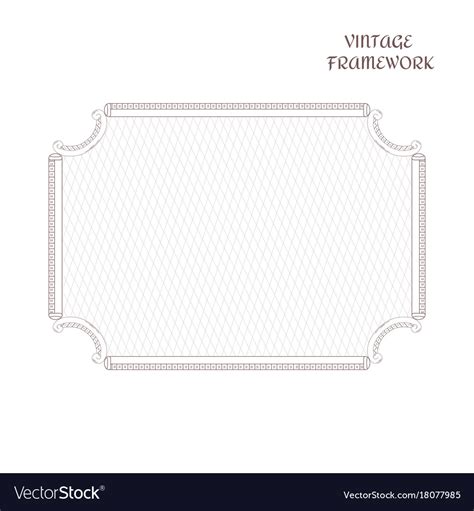 Vintage Antique Decorative Rectangular Frame Made Vector Image
