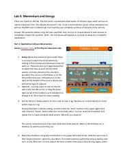 Lab Pdf Lab Momentum And Energy There Are Parts To This Lab The First Part Is A