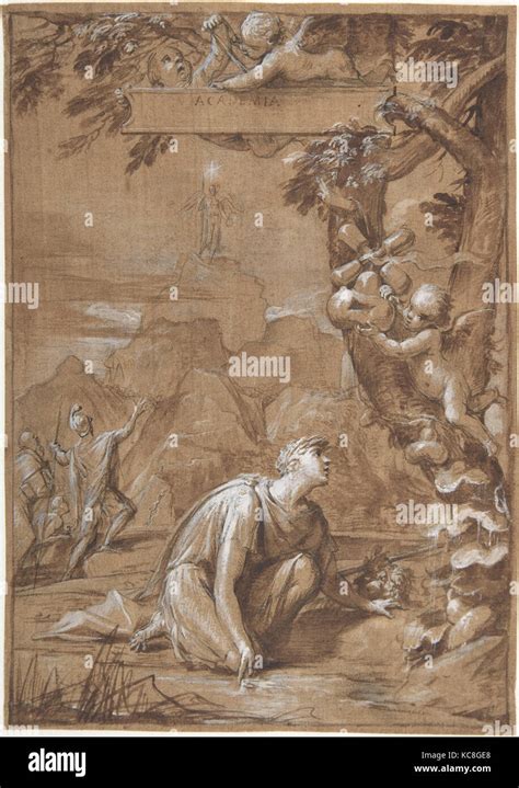 Allegorical Composition With A Young Man Kneeling Before A Tree