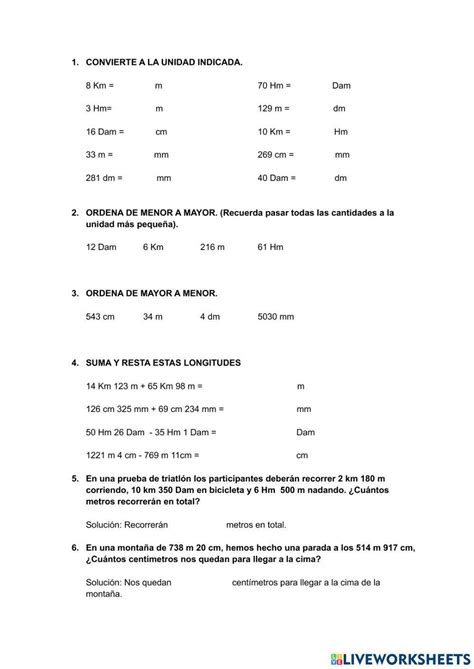 Medidas De Logitud Worksheet Live Worksheets 54 Off