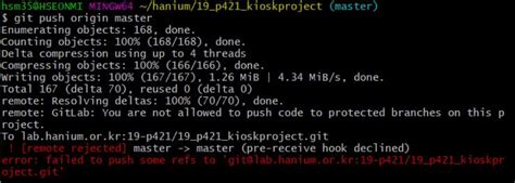 깃허브 Git Push 에러 Remote Rejected Master Master Pre Receive Hook