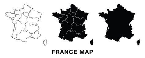 프랑스지도 세트 벡터 프랑스지도 프랑스 지도의 개요를 표시합니다 플랫 프랑스지도 아이콘입니다 0명에 대한 스톡 벡터 아트 및 기타 이미지 Istock