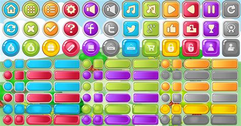 4300 Cartoon Ui Buttons 2d Icons Unity Asset Store